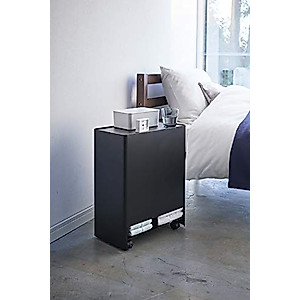 Yamazaki Home Organizer Stacker/Nursery Diaper Dispenser | Steel | Rolling Carts, One Size, Black