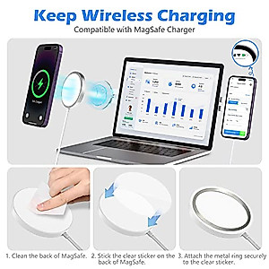 imluckies [Upgrated] Magnetic Laptop Phone Holder, 180° Adjustable Continuity Camera Mount Clip Compatible with Magsafe for iPhone 14 13 12 Series, for iOS 16 & MacBook macOS 13 Ventura, Silver