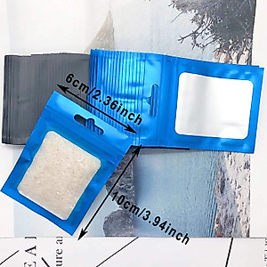 Markeny 200 Pack Mylar Zip Lock Bags Aluminum Foil Bags, Metallic Mylar Foil Flat ZipLock Food Storage Bags Pouch, 6 x 10 cm/ 2.36 x 3.94 inch, 4 Color