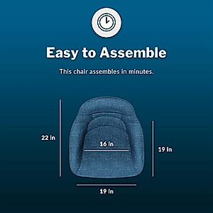 Vari Upholstered Desk Chair (VariDesk) - Comfortable Computer Chair with Memory Foam Cushion - Home Office Chair with Wheels - Adjustable Height Swivel Chair (Azure Blue)