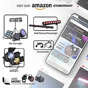 DragonX RGBA Wall Wash Light Bar Plus | 65W LED Wide Beam Horizon Uplights, Professional DJ Stage Strip Strobe Flood Lighting Package DMX for Church, Wedding, Disco, Indoor Party, Club, Band