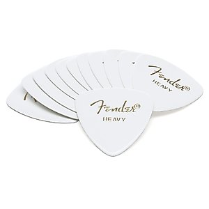 Fender Classic Celluloid Guitar Picks 346 Shape, White, Heavy, 12-Pack