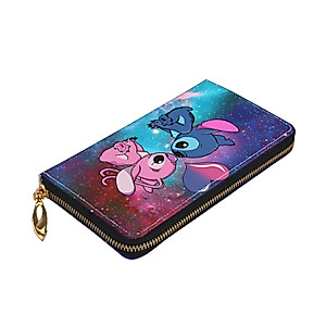 Anime Wallet for Girls Women Cartoon Faux Leather Long Purse Clutch Zipper Wallet Cute Travel Coin Card Holder