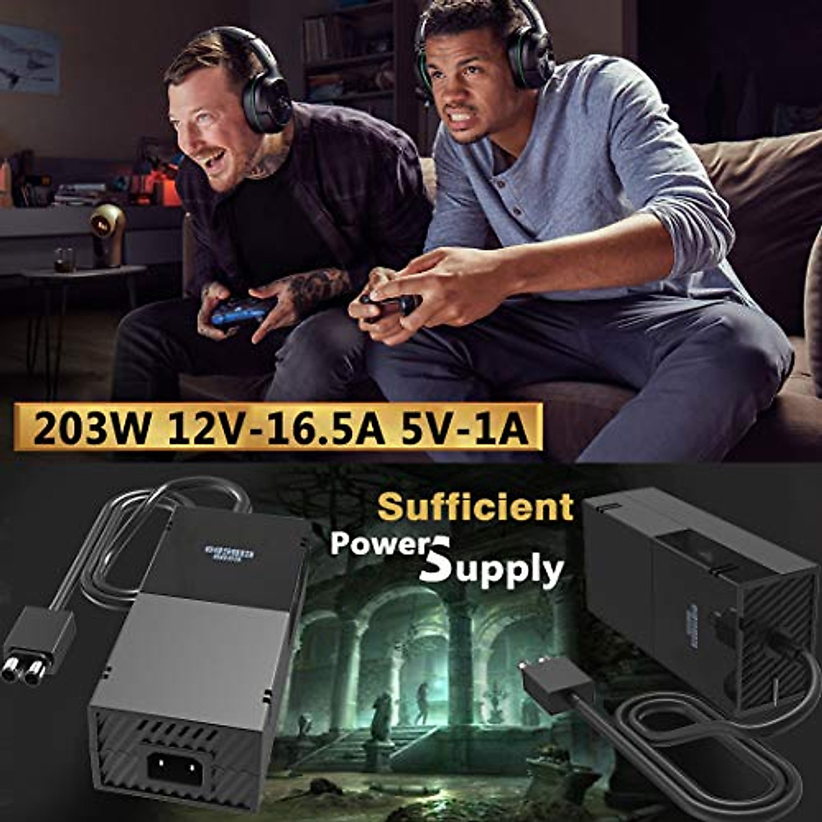 Power Brick Compatible with Xbox One Power Supply Brick for Xbox One, KSW KINGDO Power Supply for Microsoft Xbox one [Sole Newest Quietest Version]