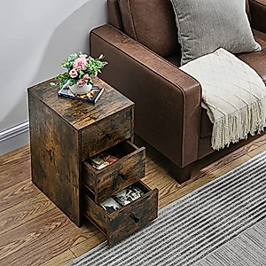 Narrow Storage Dresser with 3 Drawers, Solid Wood Vertical Storage Cabinet for Small Spaces and Gaps Slim Side Storage Organizer Rack Stand for Living Room Bedroom Laundry Closet Rustic Brown 21304RC