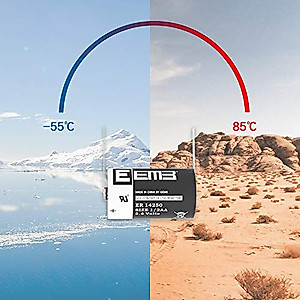 EEMB ER14250 Nonrechargeable 3.6V Lithium Battery with Tabs Li-SOCL₂ 1/2 AA Size 1200mAh High Capacity UL Certified Single-Use 3.6V Lithium Thionyl Chloride Battery DO NOT Charge Battery