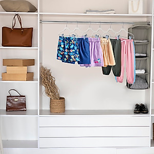 Quality Clear Kids Pants Hangers with Clips 20 Pack | Heavy Duty Skirt Hangers with Swivel Hook and Notches | Space Saving Kids Clip Hangers for Pants | 13.7 Inch (20, Clear)