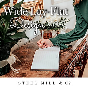 STEEL MILL AND CO. Memorial Book with Picture Frame, in Loving Memory Funeral Guestbook, 80 Lined Sheets, Hardbound Sign-in Guest Book for Celebration of Life, 6.5 x 9.6, Always Loved (Black)