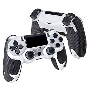 HOTLINEGAMES 2.0 Plus Controller Grip Compatible with PS4 DualShock 4 Controllers Grips Tape, Textured Soft Skin Kit, Pre-Cut, Easy to Apply, Sweat-Absorbent (for Handle Grips+Buttons+Triggers)