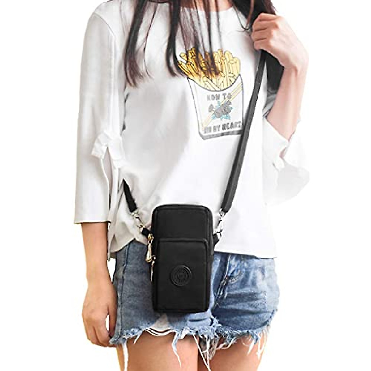 WITERY Waterproof Nylon Cute Crossbody Cell Phone Purse Smartphone Wallet Bag for Women Teen Grils