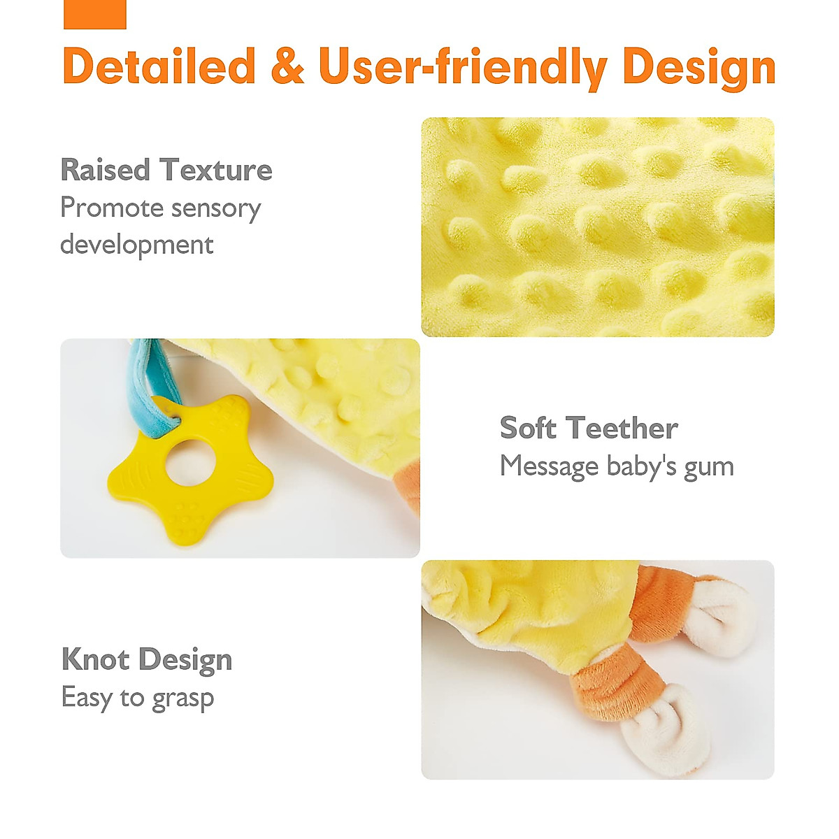 hahaland Baby Stuff Loveys for Babies Lion Security Blanket with Baby Teething Toys 0-3-6-12 Months Baby Gifts for Newborn Baby Boys Girls Infant Toys