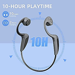 Bone Conduction Headphones - Bluetooth Comfortable Wireless Open Ear Headphones with Microphone - Sweatproof Running Headphones - Workout Bone Conducting Earphones Headset for Sports Gym Exercise