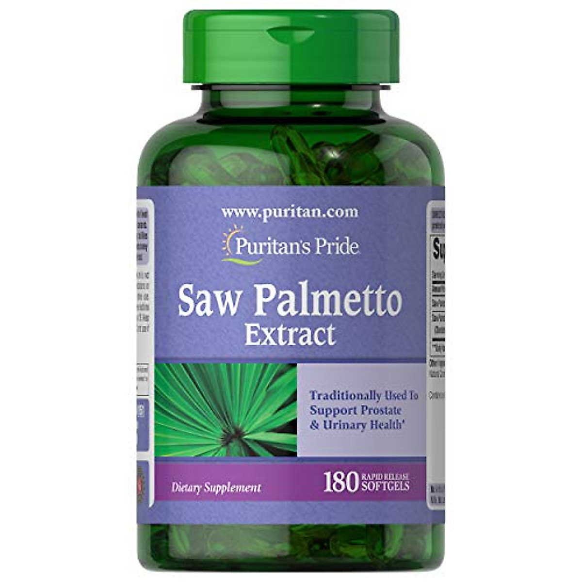 Puritans Pride Saw Palmetto Extract, Supports Urinary Function and Promotes Prostate heatlh, 180 Count