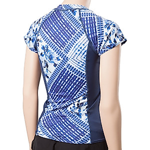 O'NEILL Cap Sleeve Sun Shirt Front Zip Indigo Patch/Navy SM (US 1-3)