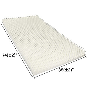 Egg Crate Mattress Topper, Ventilated, Convoluted Foam for Pressure Sores and Pain Relief, Medical Grade Urethane for Therapeutic Support and Recovery, Hospital Bed Twin (74" x 38")