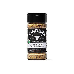 Kinder's Organic The Blend Seasoning (Salt, Pepper and Garlic), Premium Quality Seasoning, MSG Free and USDA Certified Organic, 3.5oz