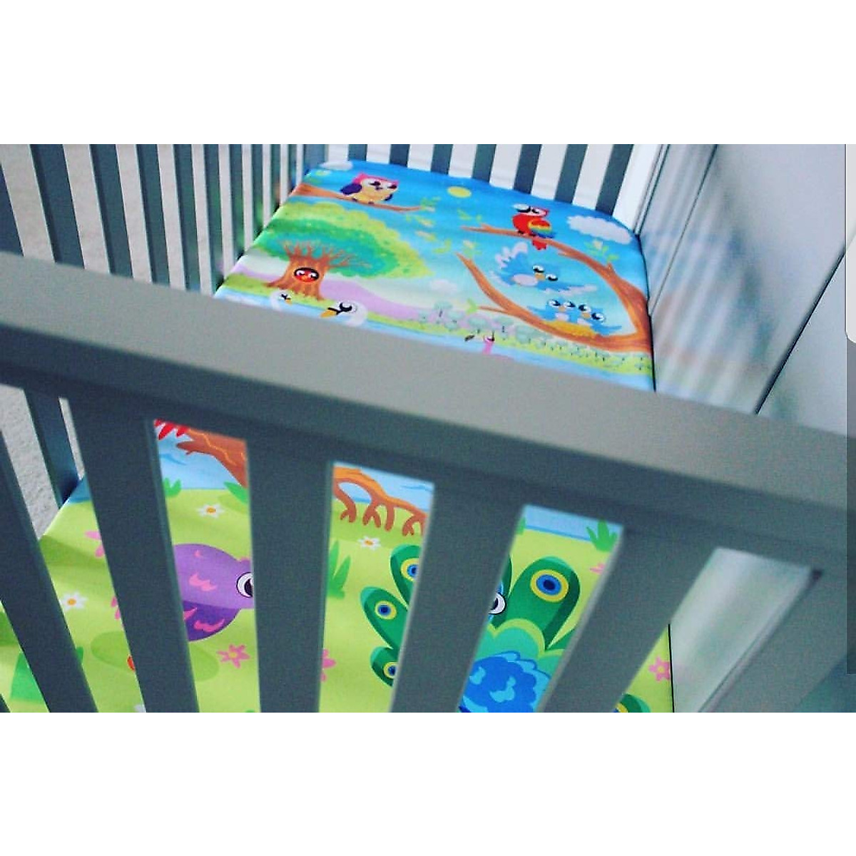 Crib Sheet Set Premium 4 Pack Colorful, Soft Breathable Cotton & Tencel,, Fade Resistant, Fitted Standard Baby/Toddler Mattress Sheets, Gift Set for Baby Boys/Girls