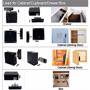 WOOCH RFID Lock Electronic Cabinet Lock, Hidden DIY Lock with USB Cable for Wooden Cabinet Drawer Locker Cupboard (1 Pack)