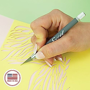 Excel Blades Soft Grip Craft Knife Set, Soft Grip Fine Point Angled Blades for Precision Cutting & Trimming, Multi-Purpose Hobby, Scrapbooking, and Crafting Tools, Grey, 3-Pack