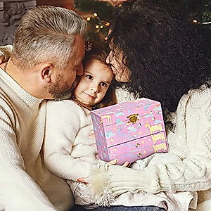 lekymo Jewelry Box for Girls Kids Jewelry Box Musical Ballerina Box for Girls, Unicorn & Mermaid Design Jewelry Box with 2 Pullout Drawers Jewelry Organizers for Bedroom Christmas Birthday Gifts