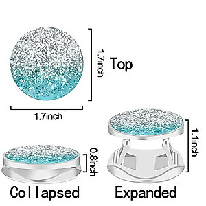 Multi-Function Mounts and Stands for Smartphones, Expanding Stand Grip Mount Socket, iPhone and Tablets (Blue Glitter)