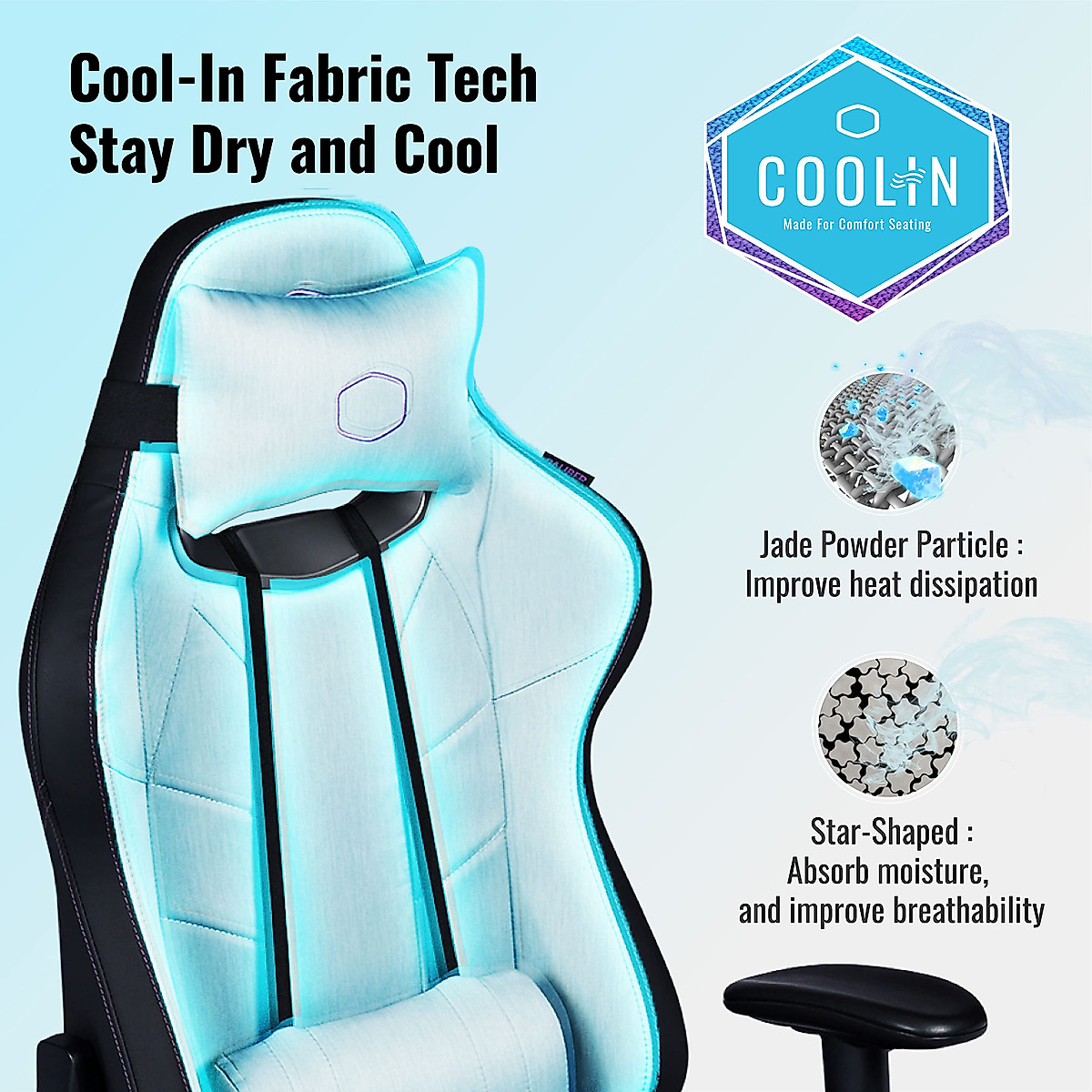 Cooler Master Caliber R1S Gaming Chair for Computer Game, Office and Racing Style Gamer, Comfy Ergonomic Reclining High Back Desk Chairs with Arms & Seat Adjustment Lumbar Support - Rose Gray