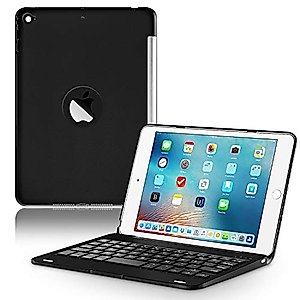 ONHI Wireless Keyboard Case for iPad Mini 5 / Mini 4 Keyboard Case Plastic Alloy Shell Smart Folio Case Auto Sleep/Wake, Silent Typing (Mini 4/5 Black)
