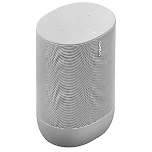Sonos Move - Battery-Powered Smart Wi-Fi and Bluetooth Speaker with Alexa Built-in - Lunar White (2-Pack)