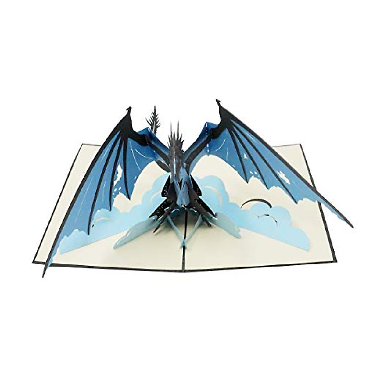 Ice Dragon - 3D Pop Up Greeting Card For All Occasions - Birthday, Love, Christmas, Goodluck, Congrats, Get Well - Blank Inside for Personalized - Amazing, Fun, Happy Gift - Thick Envelope, Fold Flat
