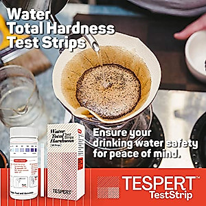 Water Hardness Test Kit: 125 Strips Hard Water Test Kit, TESPERT Water Hardness Test Strips for Water Softener Dishwasher Well Spa Pool