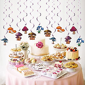 Enjoyful 12PCS mushroom Hanging Swirls Ceiling Streamers Decorations, for Family Birthday Party Favors Supplies and Baby Shower