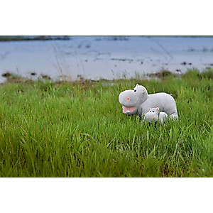 Mother and Baby Hippo Plush Toy Set | Super Soft Hippo Stuffed Animals | Cute Plushies for Kids' Bedroom | 17-In Safari Stuffed Animals for Girls & Boys | Hippo Stuffed Animal Toys by Exceptional Home