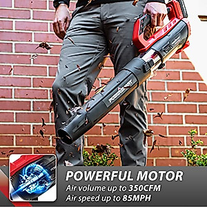 PowerSmart 20V Cordless Leaf Blower with 2PCS 1.5Ah Battery and Charger, Blowers for Lawn Care, Snow Blowing & Yard Cleaning