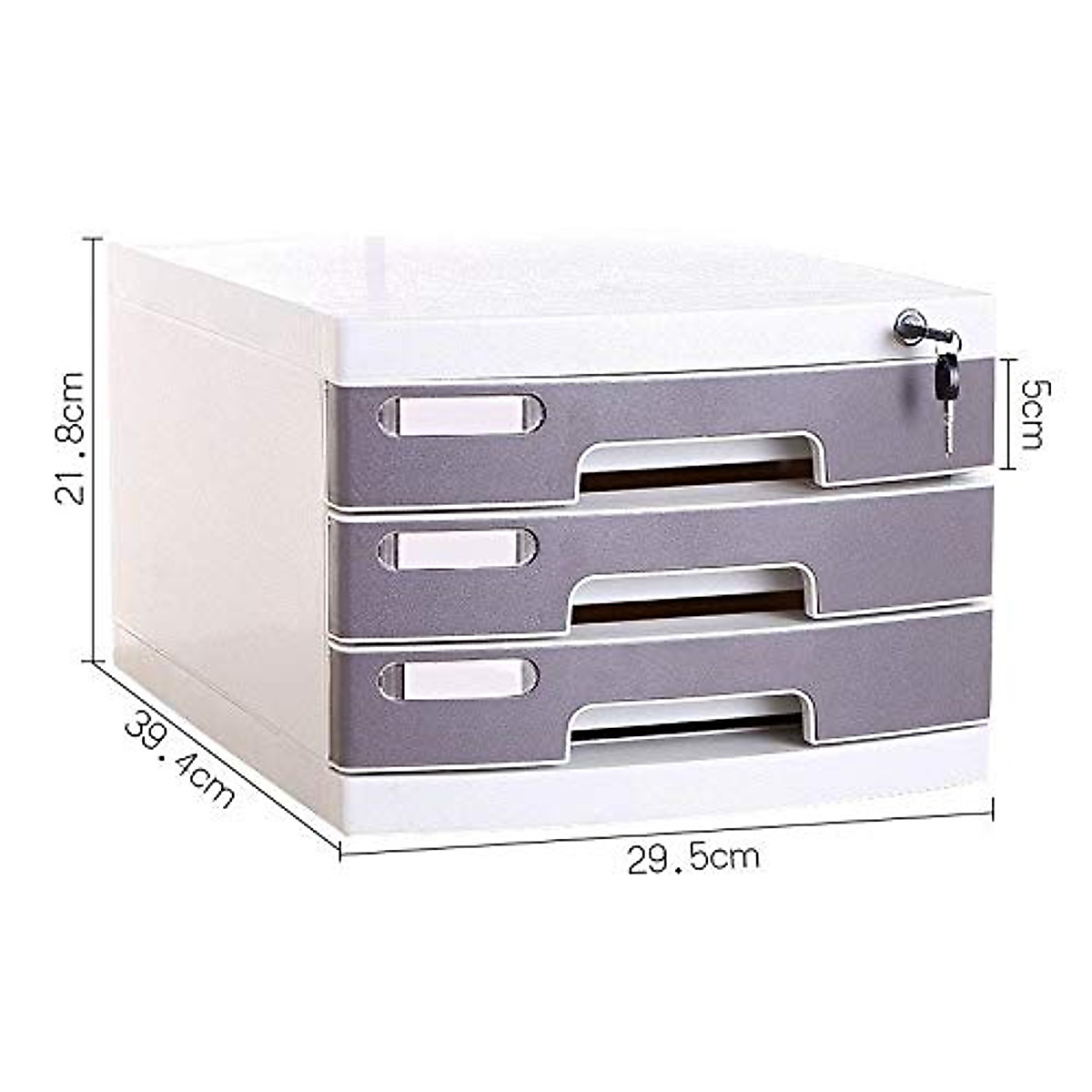 Flat File Cabinet Office Drawer Storage Box Desktop Plastic A4 Archive Cabinet Lockable Organizer Confidentiality (Size : 3-Layers) ()