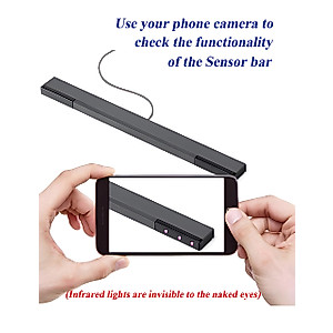 USB Wired Wii Sensor Bar, Replacement Infrared Ray Motion Sensor Bar for Nintendo Wii/ Wii U/ PC -Black & Silver