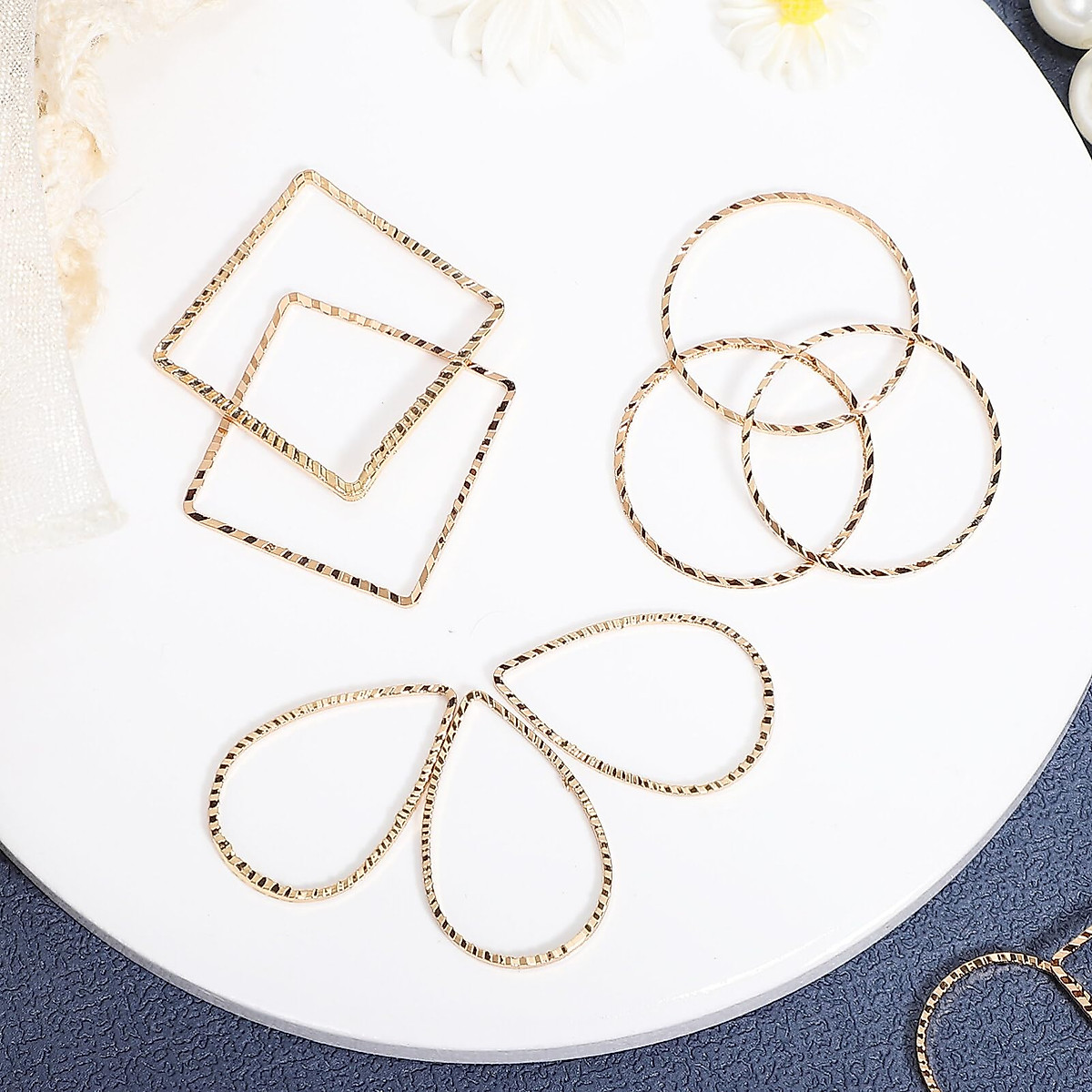 VILLCASE 30pcs Geometric Figure Earring Hoops Earrings Findings Craft Earring Making Accessories