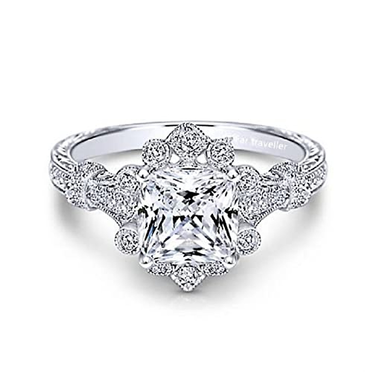 ZJQZBSS S925 sterling silver ring three-dimensional carved diamond ring cubic zirconia romantic proposal ring fashion ladies wedding ring (10)