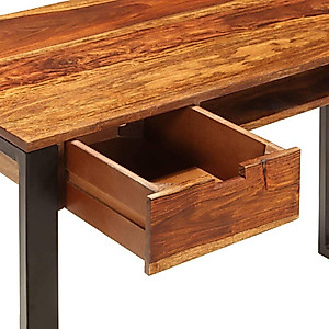 MSLAONXC Desk,Secretary Desk,Console Desk,Antique-Style,Vanity Desk,Computer Desk,Study Table,for Home, Office,Learning,Gaming,Working,Bedroom,43.3"x21.7"x30.7" Solid Sheesham Wood and Steel