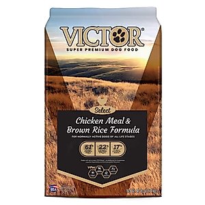 Victor Super Premium Dog Food – Chicken Meal & Brown Rice Formula - Dry Dog Food for All Normally Active Dogs of All Life Stages – Ideal for Dogs with Meat Protein Allergies, 40 lb