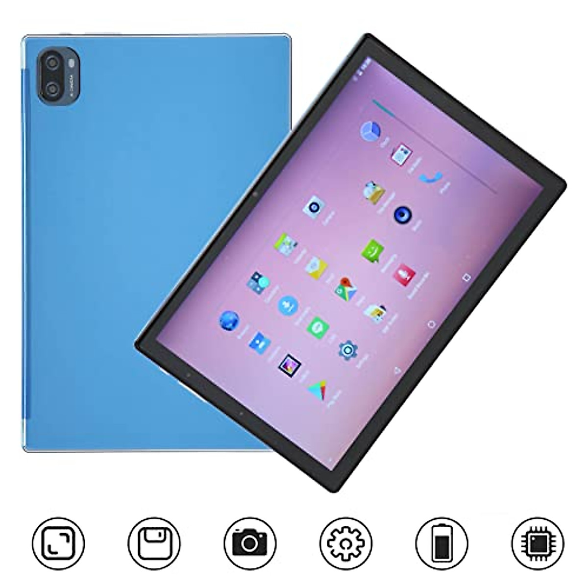 10in Tablet, 4G Network 5GWIFI 100‑240V Blue HD Tablet for Entertainment (US Plug)