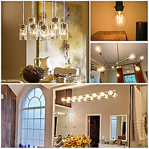 G25 LED Edison Dimmable Globe Light Bulbs 100W Equivalent 1200LM 2700K Soft Warm White LED Vanity Light 8W E26 Medium Base Vintage Filament Bulbs for Bedroom Bathroom Makeup Mirror Pendant 4 Packs