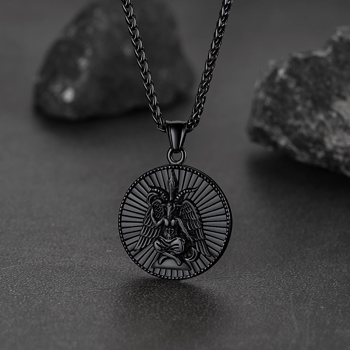 FaithHeart Satan Church Jewelry Sabbatic Gift Sigil of Lucifer Pendant Necklace Women Baphomet Goat Neck Charms