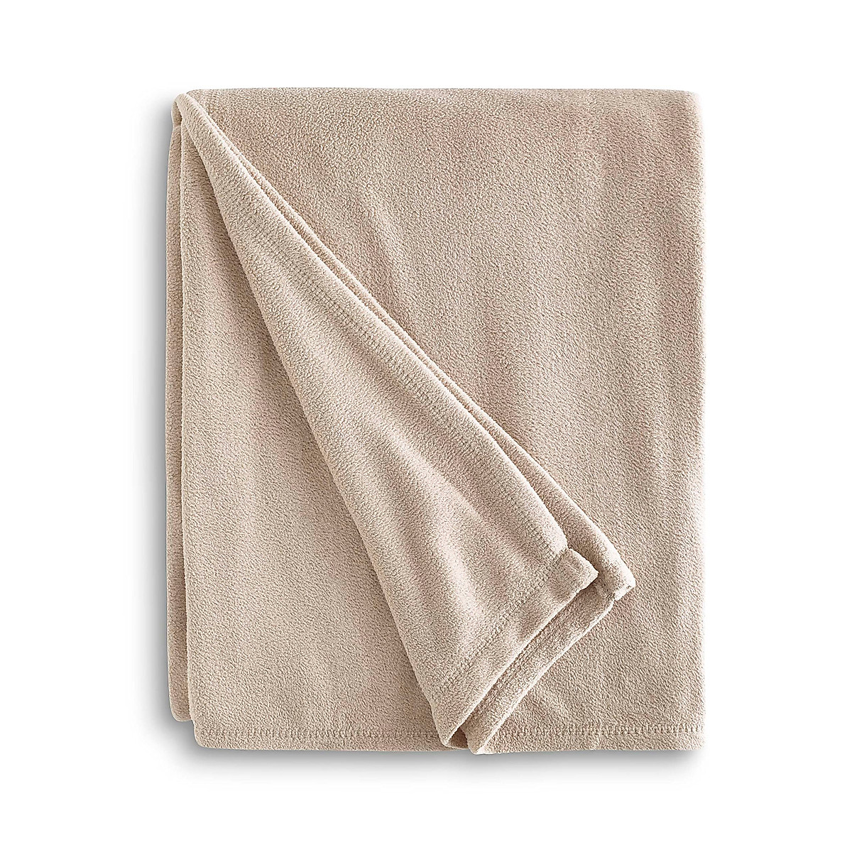 Martex Fleece Blanket Queen Size - Fleece Bed Blanket - All Season Warm Lightweight Super Soft Anti Static Throw Blanket - Beige Blanket - Hotel Quality- Blanket For Couch (90x90 Inches, Beige)