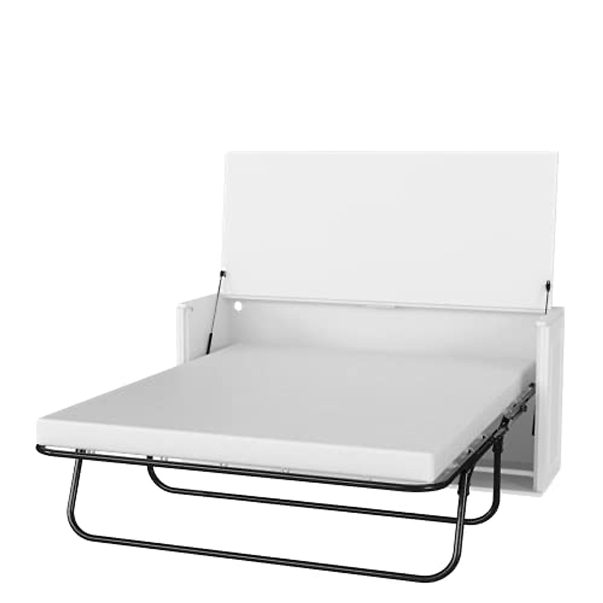 Orion Console Bed with Desk | Murphy Cabinet Bed Queen with Mattress Perfect for Home Office Guest Bed | Multipurpose Space-Saving Furniture (White)