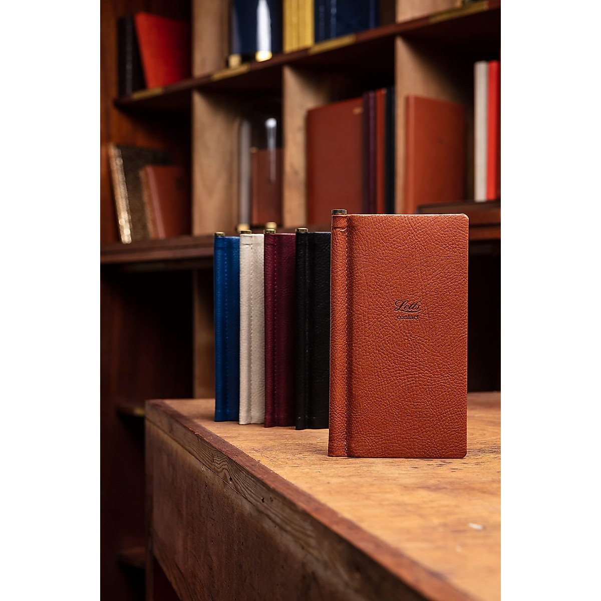 LETTS Note Origins Collection Slim Pocket Size Address Book with Gold Pen, Ruled, 160 Pages, Cream Paper, 5.75" x 2.75", Black (B090028)