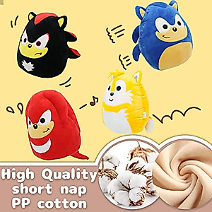 10 inches Sonic Plush Doll, Tails, Knuckles, Shadow Plush Toy, Shadow Stuffed Animals Plush Pillow (1-Sonic)