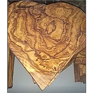 Orchard Hardwoods 12" Artisan Heart Shaped Olive Wood Cheese Board/Charcuterie Platter- For Cutting, Chopping, Serving-Thick Wooden Slab/Tray, Unique Kitchen/Valentines Day Gift (Large 12x12x0.8)