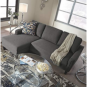 Signature Design by Ashley Jarreau Contemporary Sofa Chaise Sleeper Chofa, Gray