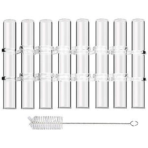 DOITOOL 8Pcs Test Tube Vase Decorative Glass Vase Hinged Bud Test Tubes Vases Planter Arranging Container Hydroponic Holder Decor with Hooks and Brushes 18cm