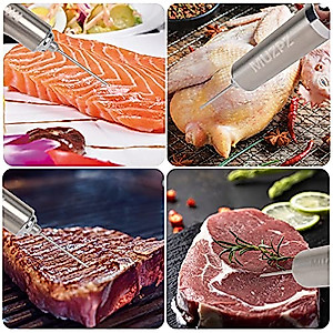 Stainless Steel Meat Injector Kit, Meat Injector Syringe with Needles, Seasoning Injector Marinades for Meats, MUZPZ Turkey Injector Marinade Flavors for BBQ Grill Smoker Christmas Gifts